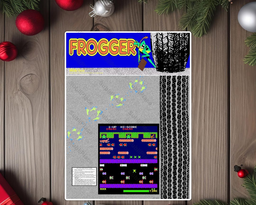 Frogger Arcade Game Marquee, Bezel & Screenshot Image on a 12"x16 ...