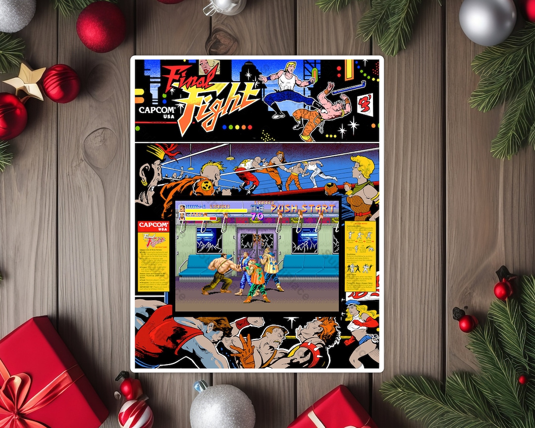 Final Fight Arcade Game Marquee, Bezel & Screenshot 8"x10" Metal Plate ...