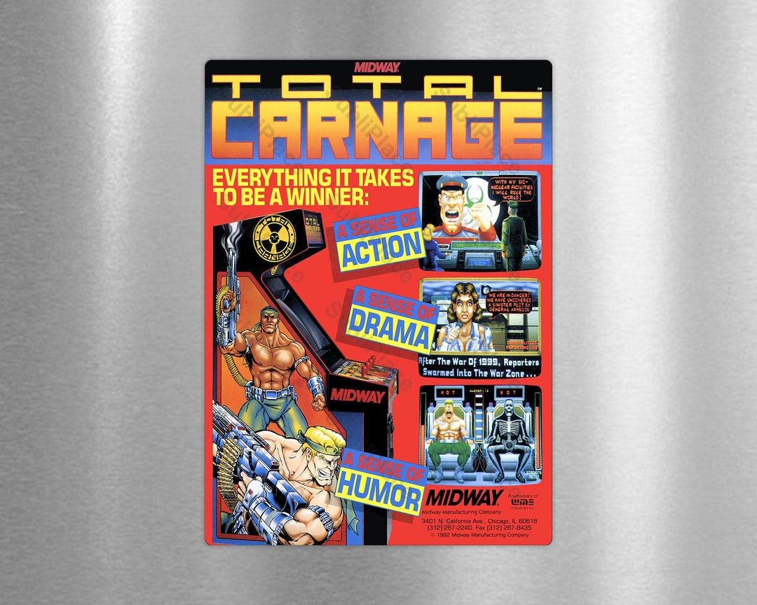 Total Carnage Arcade Game Flyer Promo Art on a 5x7 - Etsy