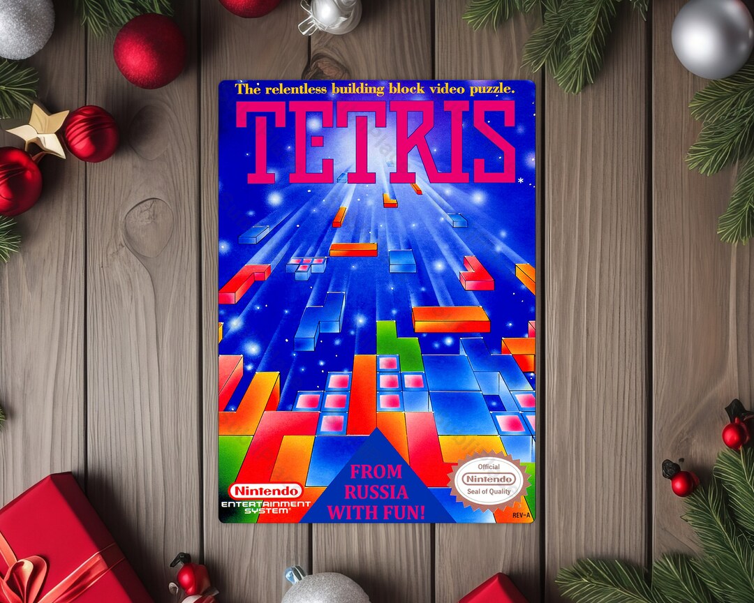 NES Tetris Box Cover Video Game Image on a 5"x7" Metal Plate - High ...