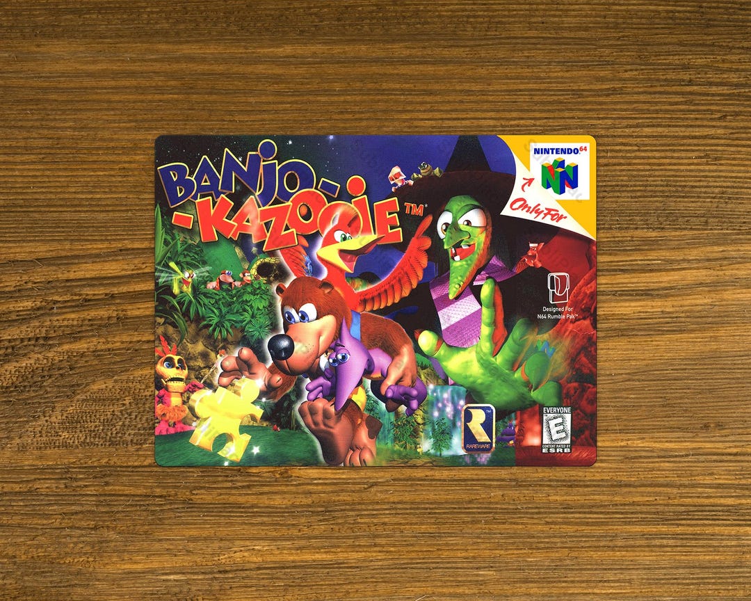 N64 Banjo-kazooie Video Game Box Cover Image on a Fridge Magnet 3"x4 ...