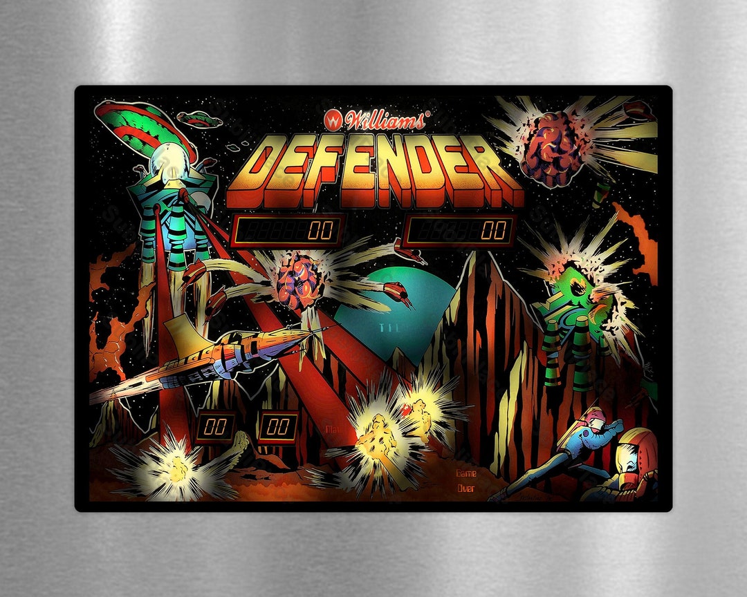 Defender Pinball Arcade Game Back Glass Image on a - Etsy