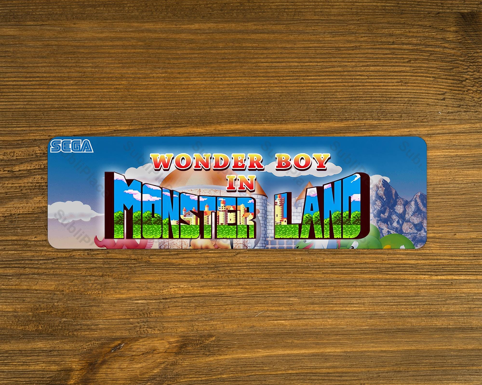 Wonder Boy in Monster Land Arcade Game Marquee 4"x13.5" Metal Plate ...