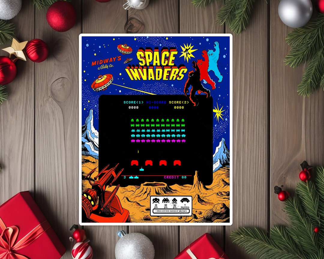 Space Invaders Arcade Game Marquee, Bezel & Screenshot 8"x10" Metal ...
