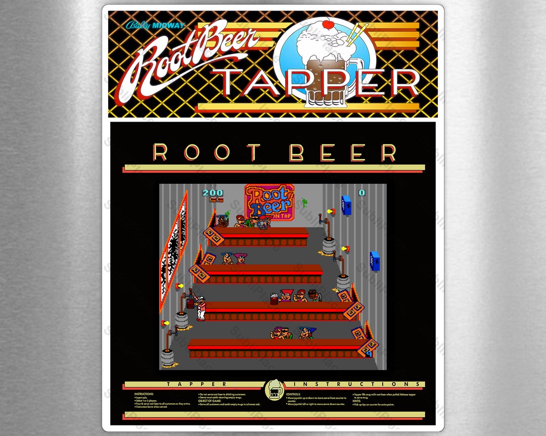 Root Beer Tapper Arcade Game Marquee Bezel & Screenshot - Etsy