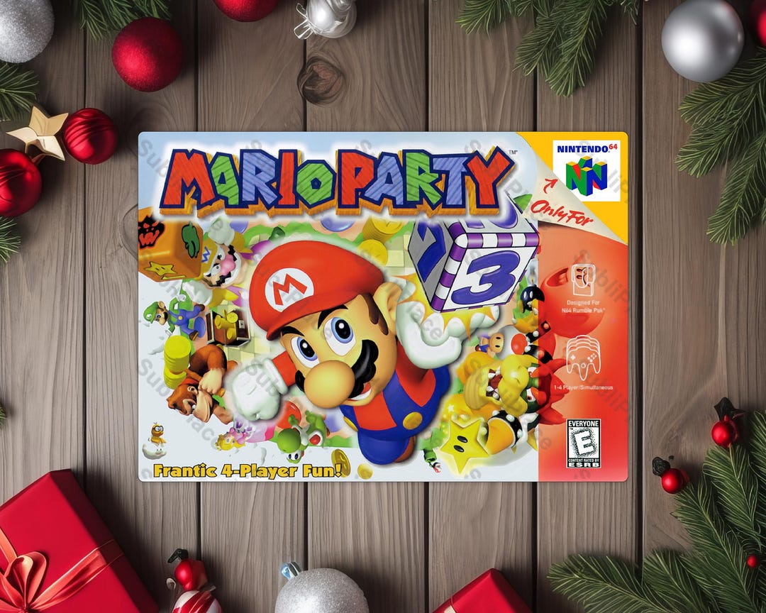 N64 Mario Party Box Cover Video Game Image on a 5x7 Metal Plate High ...