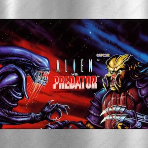 Alien Vs Predator Arcade Game Marquee Image on a 8x12 Metal Plate High ...