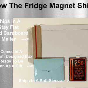 25 Cents Insert Coin to Play Arcade Game Image on 2.5"x3.5" Metal Plate ...