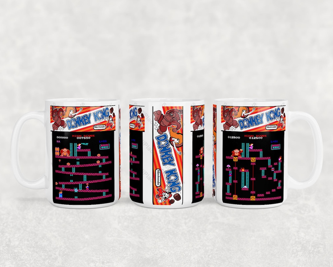 Donkey Kong Arcade Game 15 Oz Coffee Mug - Has Marquee With Screenshot ...