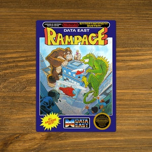 NES Rampage Box Cover Video Game Image on a 5x7 Metal Plate High Gloss ...