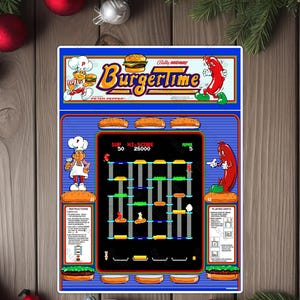 Burgertime Arcade Game Marquee, Bezel & 50 Screenshot Image on a 12"x16 ...