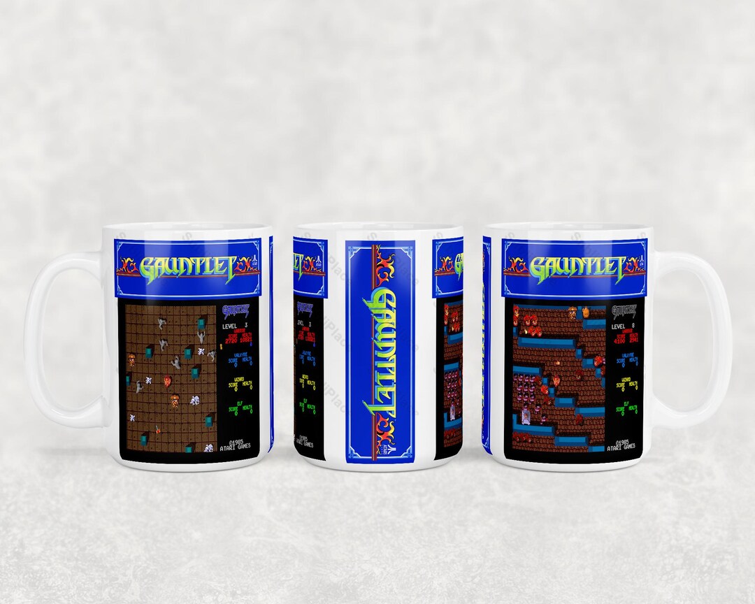 Gauntlet Arcade Game 15 Oz Coffee Mug - Has Marquee With Screenshot on ...