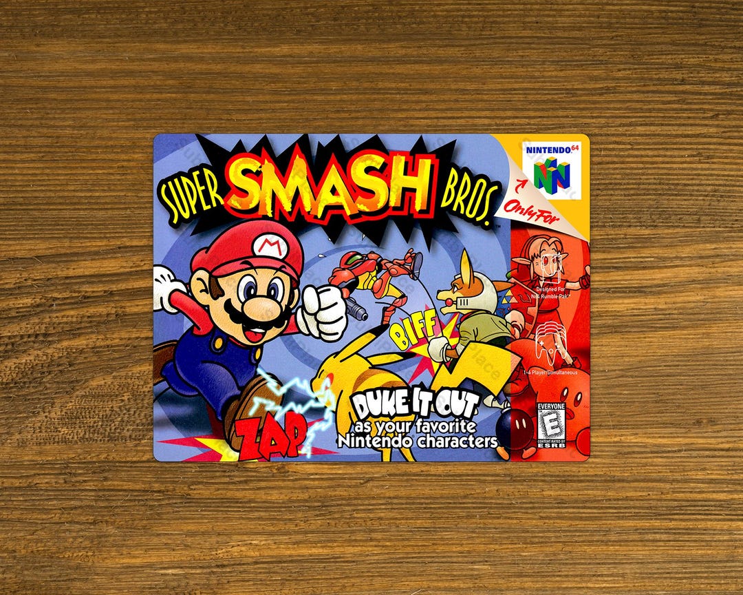 N64 Super Smash Bros. Video Game Box Cover Image on a Fridge Magnet 3x4 ...