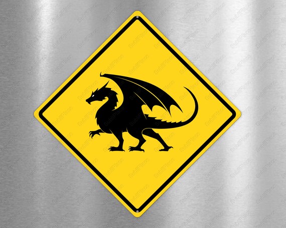 Dragon Crossing Sign Metal Plate 12 Long Sides - Etsy