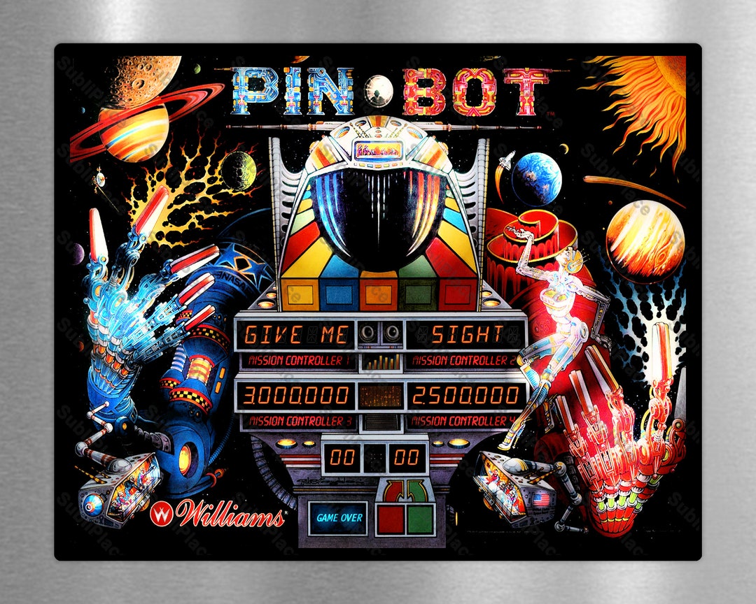 Pin Bot Pinball Arcade Game Backglass Image With No Speaker - Etsy