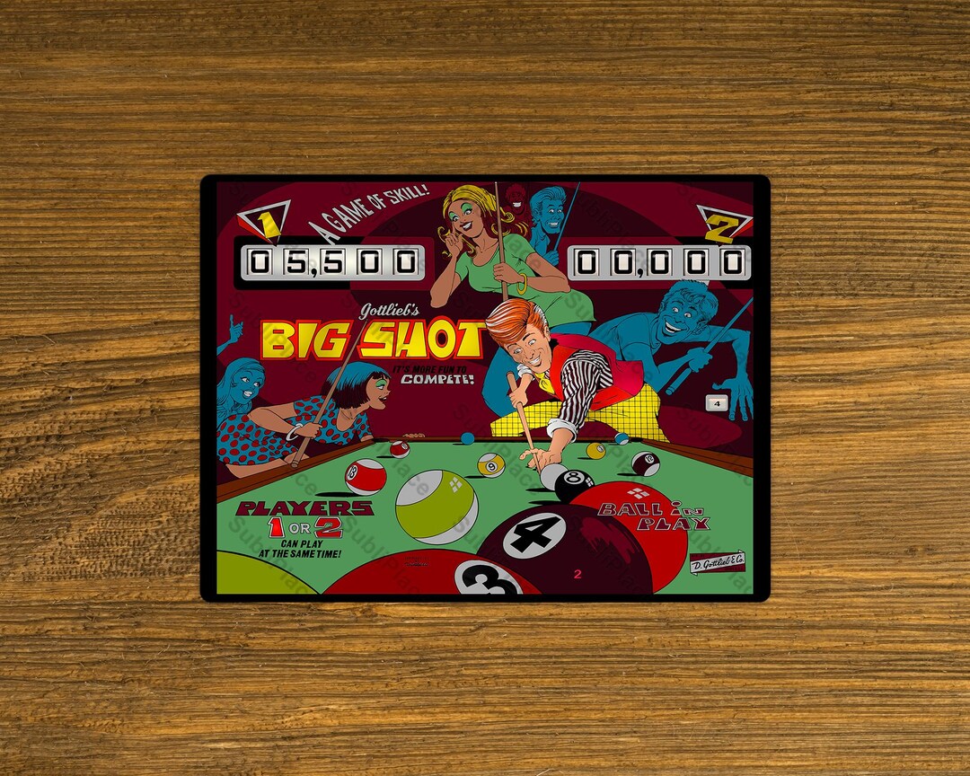 Big Shot - Pinball Backglass Image Arcade Game Fridge Magnet 3"x4 ...