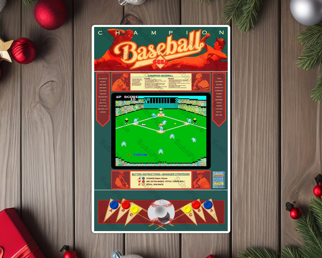 Champion Baseball Arcade Game Marquee, Bezel, Screenshot & Control ...