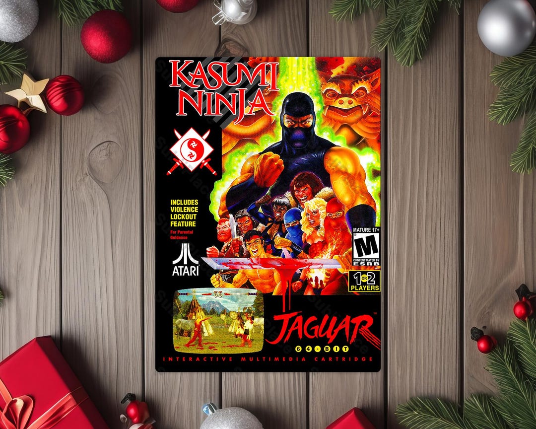 Atari Jaguar Kasumi Ninja Box Cover Video Game Image on a 5"x7" Metal ...