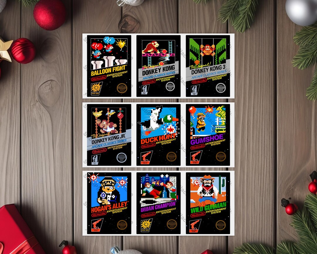 Set of 9 Nintendo NES Box Cover Image Stickers - Each Sticker is 2.15 ...