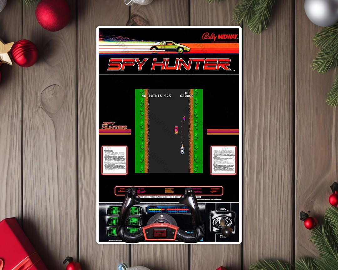 Spy Hunter Arcade Game Car Marquee, Bezel, Screenshot & Control Panel ...