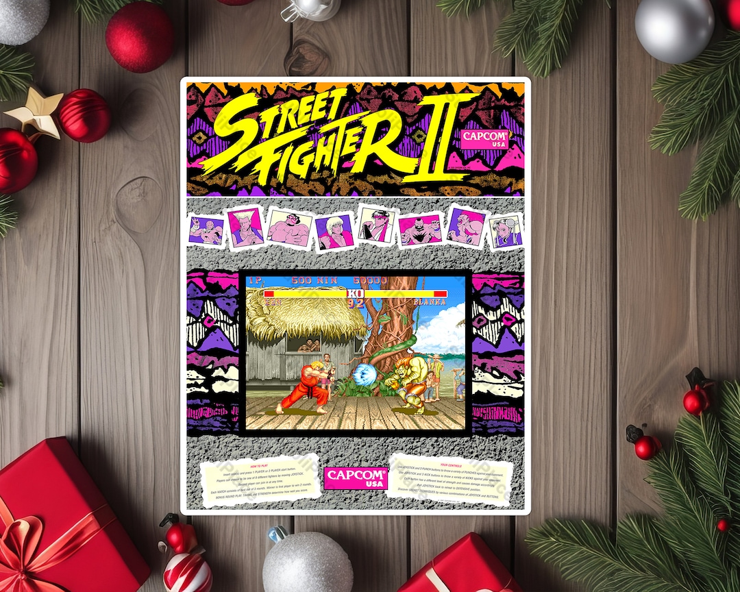 Street Fighter II Arcade Game Marquee, Bezel & Screenshot 8x10 Metal ...