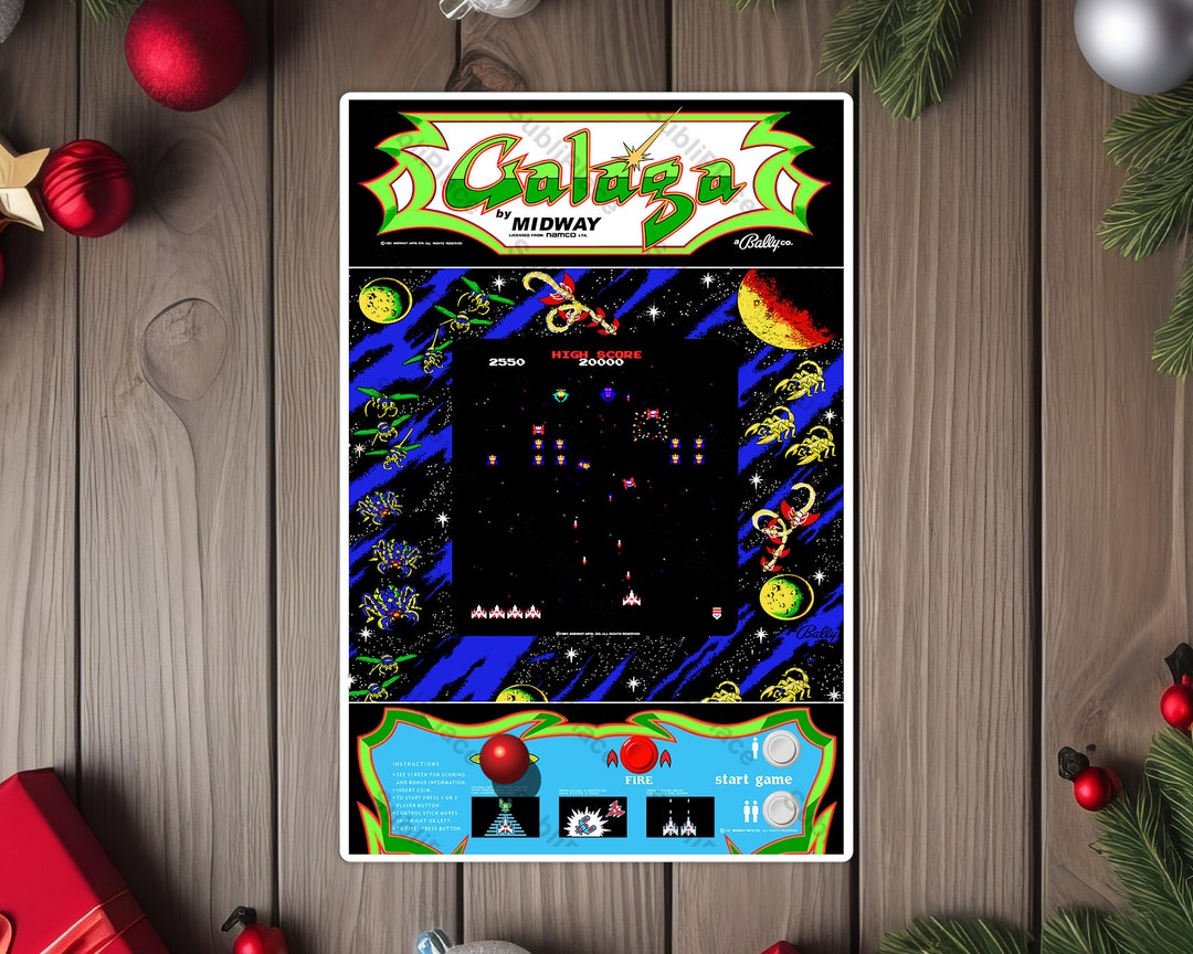 Galaga Arcade Game Marquee, Bezel, 2550 Score Screenshot & Control ...