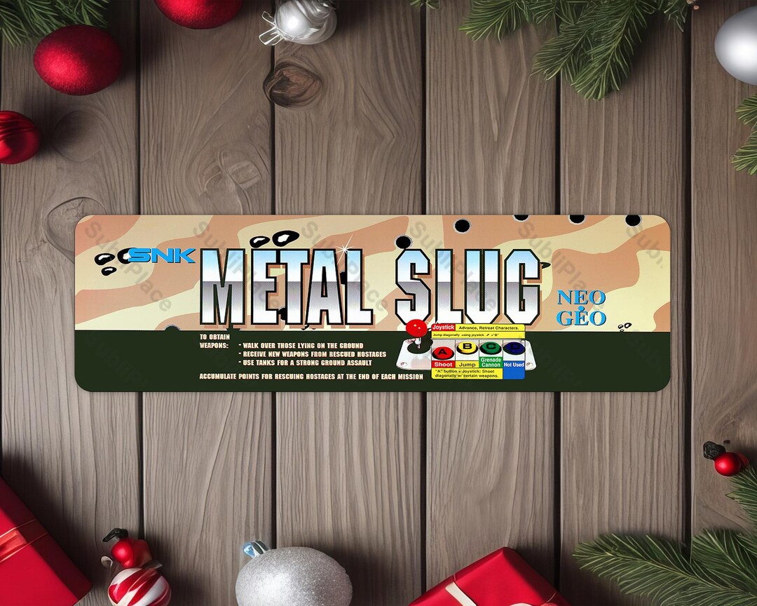 Metal Slug Arcade Game Marquee 4"x13.5" Metal Plate - High Gloss With ...