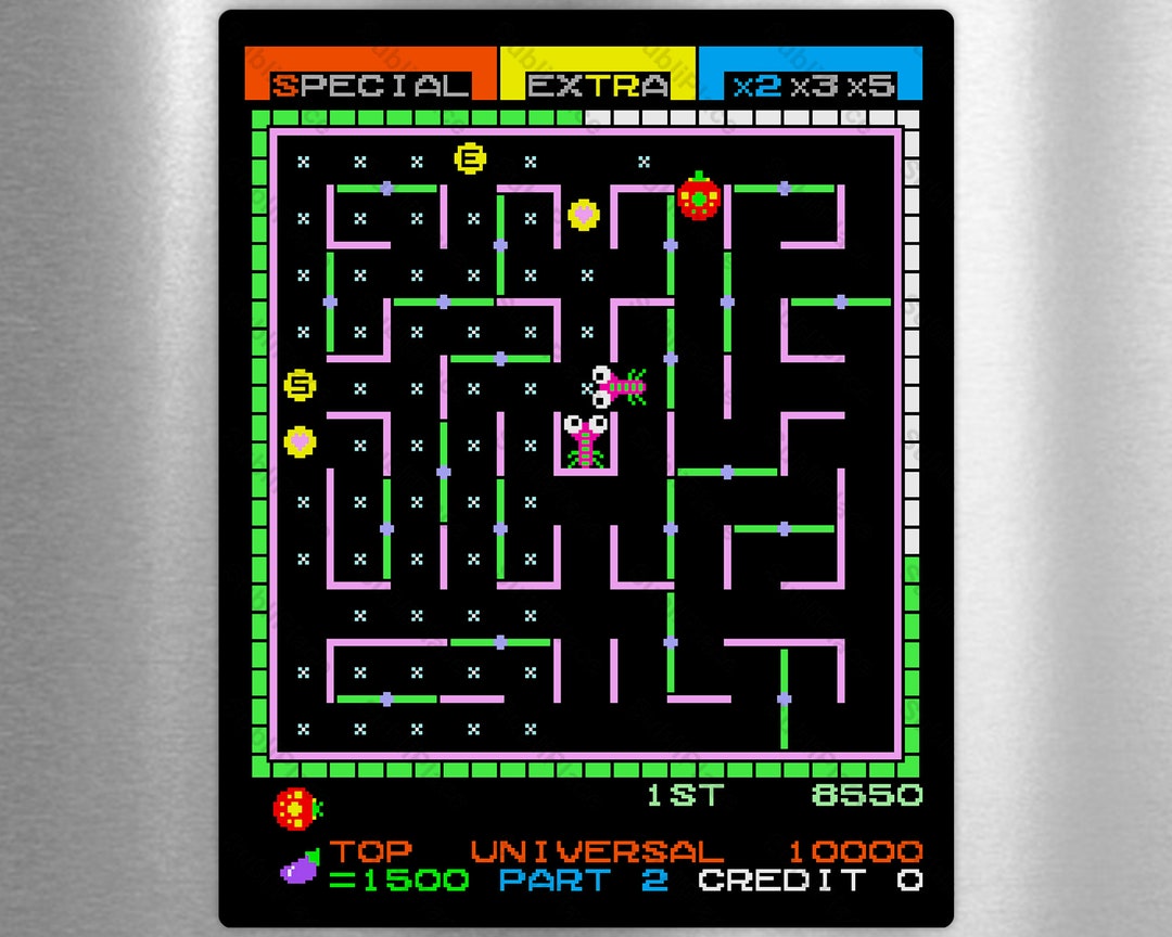 Lady Bug Arcade Game 8550 Screenshot 8x10 Metal Plate High Gloss With ...