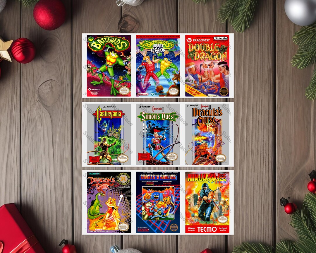 Set of 9 Nintendo NES Box Cover Image Stickers - Each Sticker is 2.15 ...