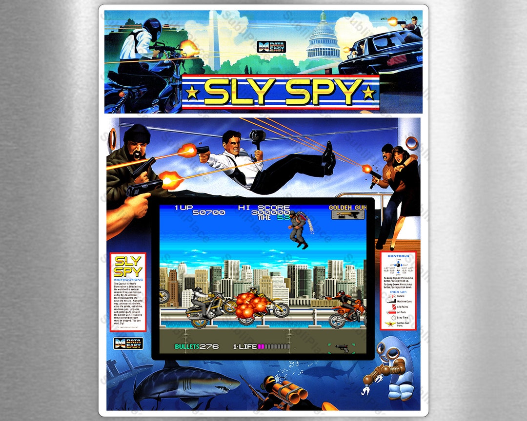 Sly Spy Arcade Game Marquee, Bezel & Screenshot 8x10 Metal Plate High ...