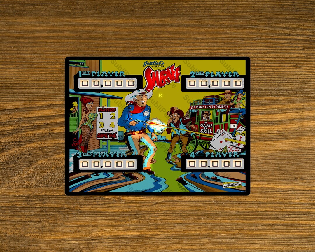 Sheriff - Pinball Backglass Image Arcade Game Fridge Magnet 3"x4" Metal ...