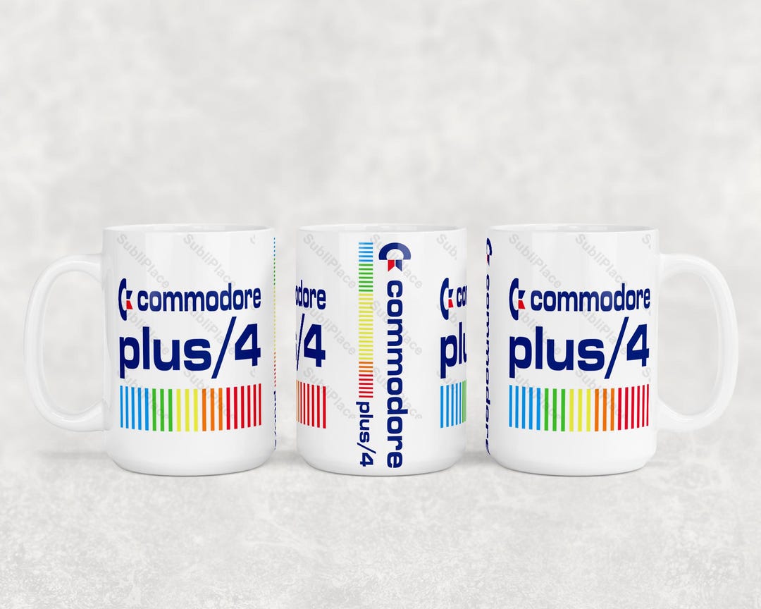 Commodore Plus/4 Video Game System Logo Image on a 15 Oz Coffee Mug ...