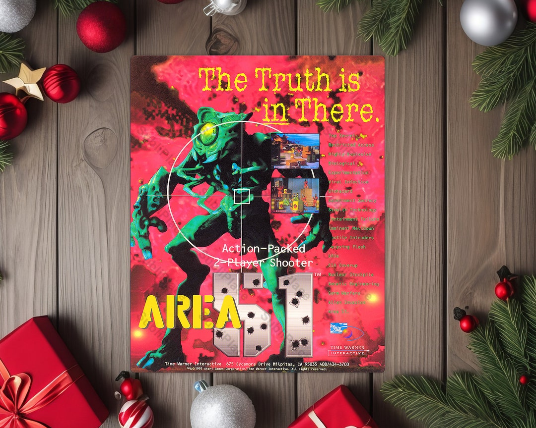 Area 51 Arcade Game Flyer Promo Art Image on a 8"x10" Metal Plate ...