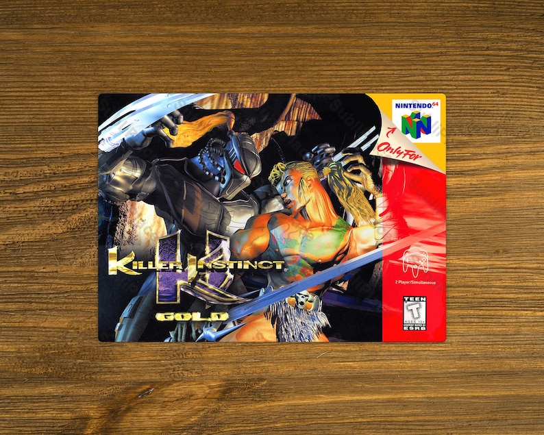 N64 Killer Instinct Gold - Box Cover Video Game Image on a 5"x7" Metal ...