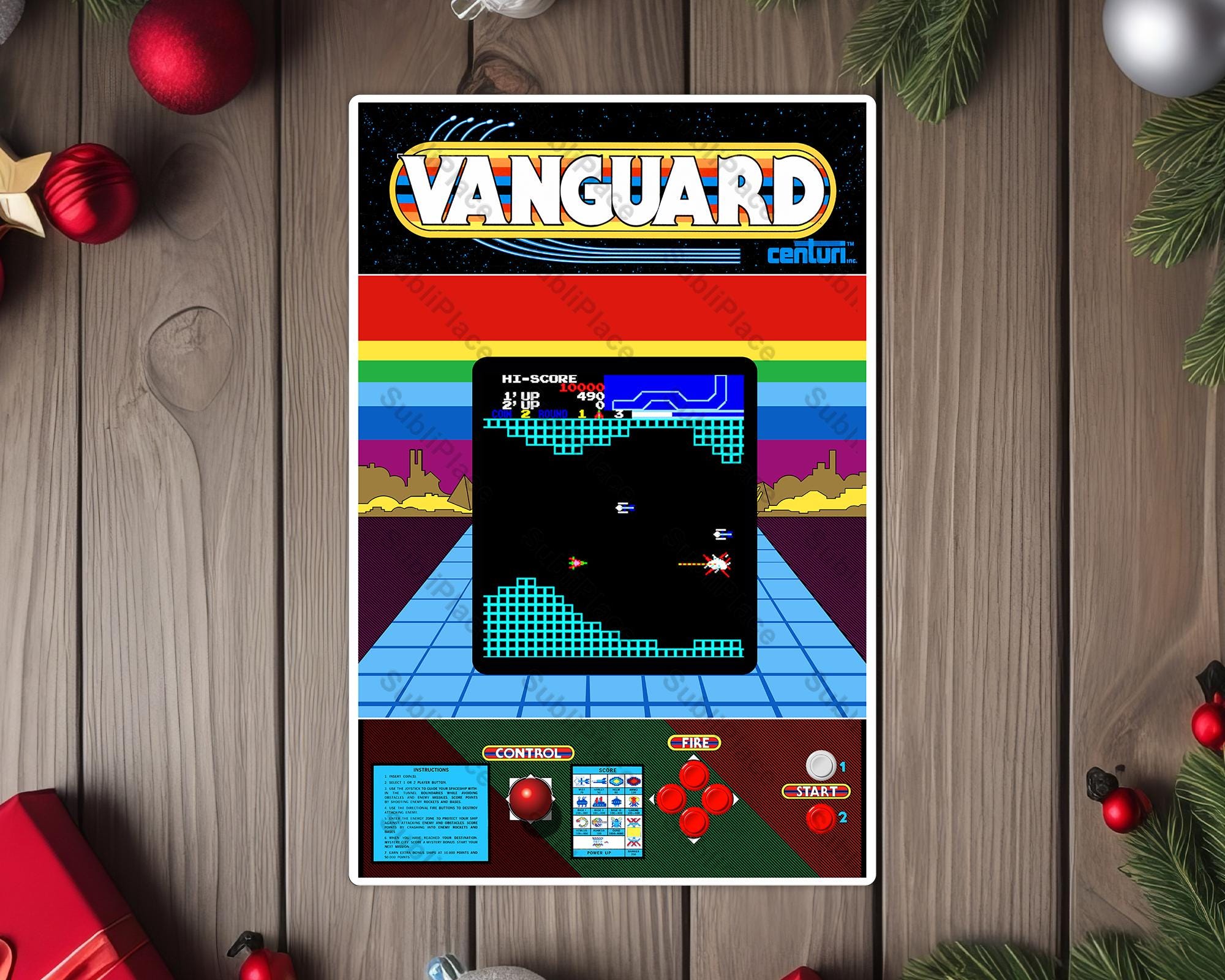 Vanguard Arcade Game Marquee, Bezel, Screenshot & Control Panel Image ...