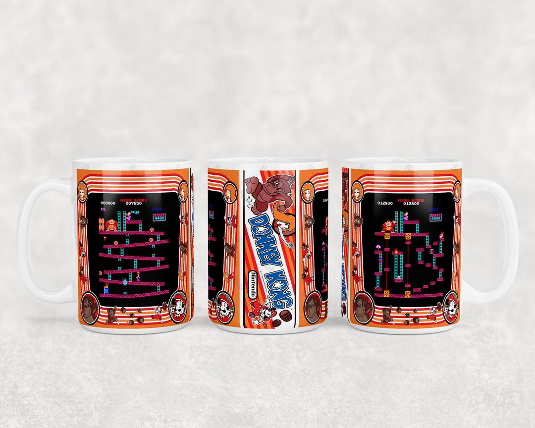 Donkey Kong Arcade Game 15 Oz Coffee Mug - Has Bezel With Screenshot on ...