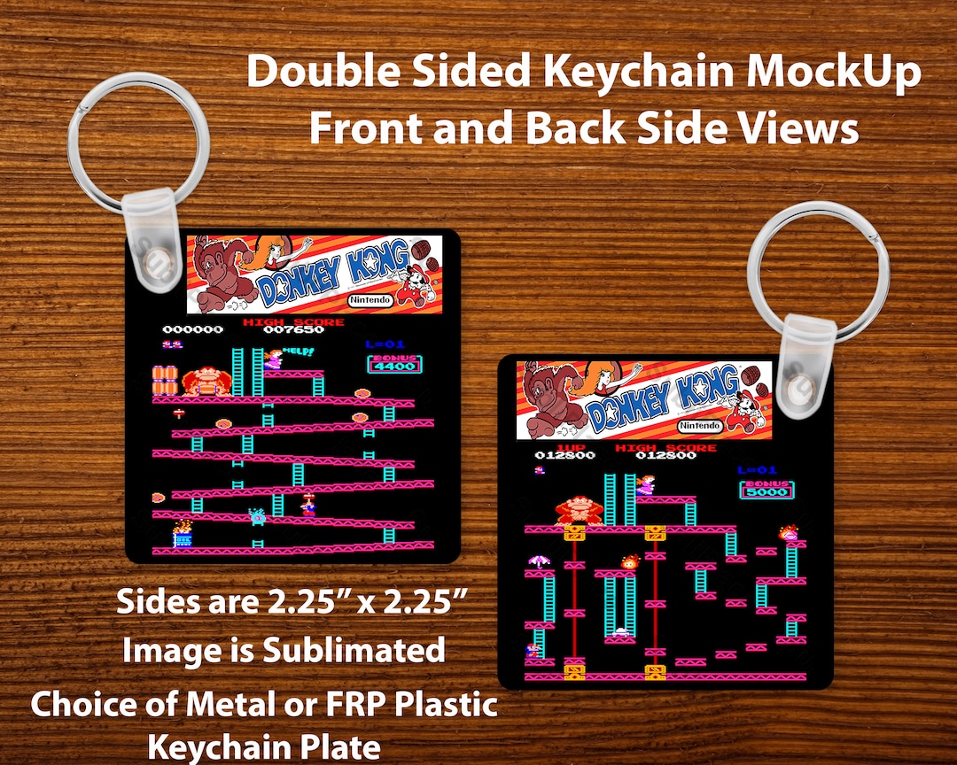 Donkey Kong Arcade Game Double-Sided Keychain - Marquee & Screenshots ...