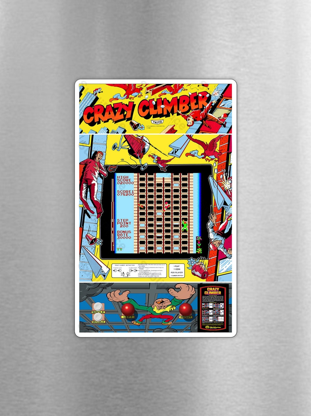 Crazy Climber Arcade Game Fridge Magnet 2.125x3.375 Metal Plate Marquee ...