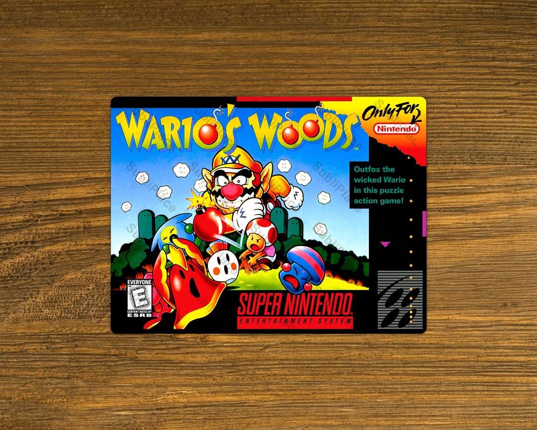 Super NES Wario's Woods Video Game Box Cover Image on a Fridge Magnet 3 ...