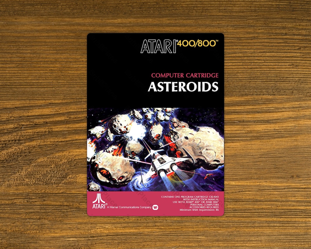 Atari 400/800 Asteroids Video Game Box Cover Image on a Fridge Magnet 3 ...