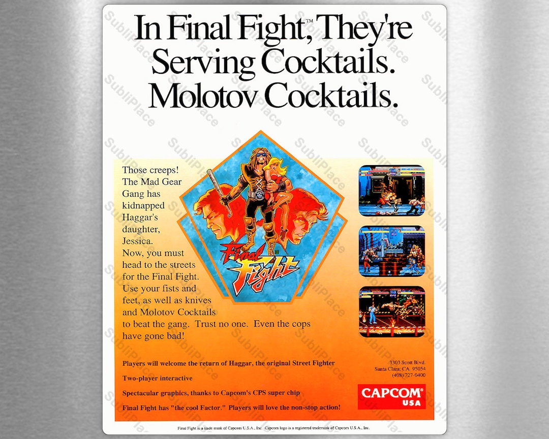 Final Fight Arcade Game Flyer Promo Art 8x10 Metal - Etsy