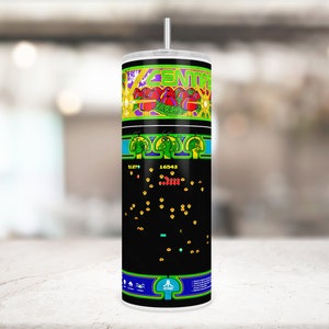 Centipede 20oz Skinny Tumbler Arcade Game Art - 2 Marquees, Bezel ...