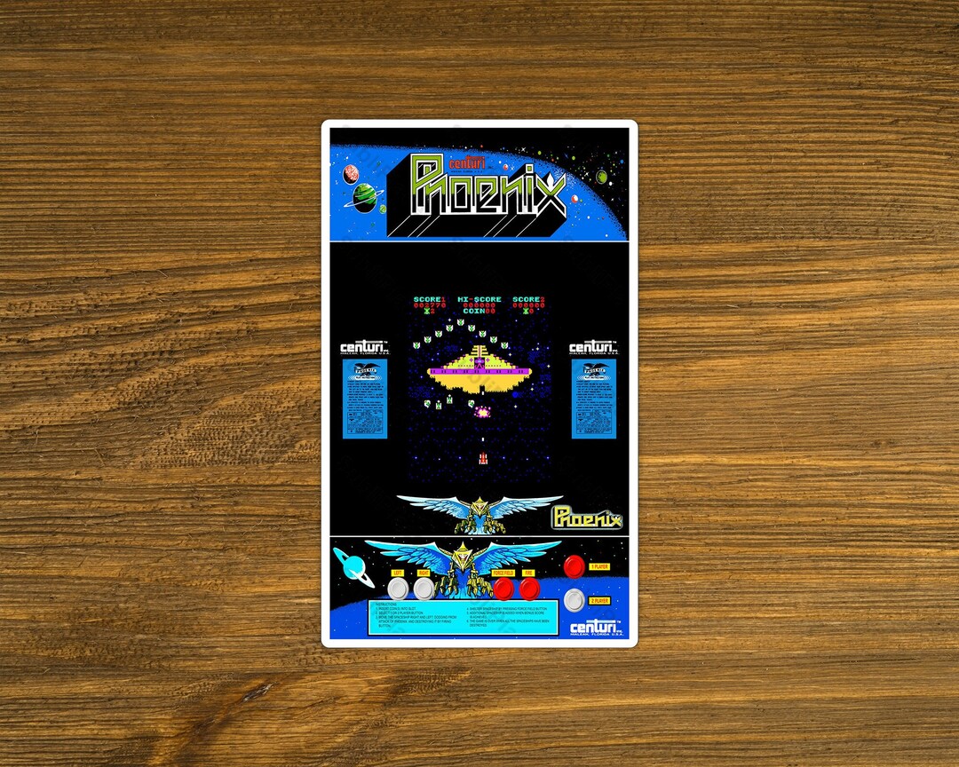 Phoenix Arcade Game Image on a Large 3" X 5" Metal Plate Fridge Magnet ...