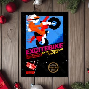 NES Excitebike Box Cover Video Game Image on a 5"x7" Metal Plate - High ...