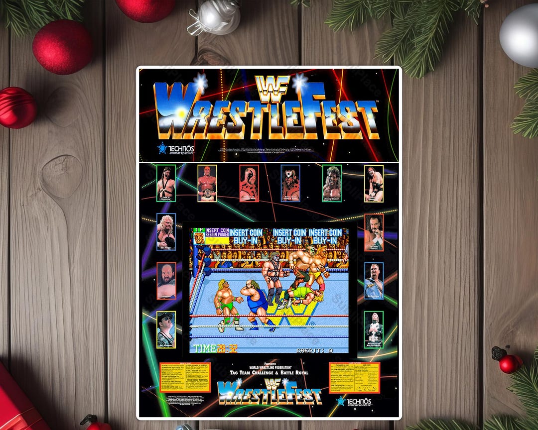WWF Wrestlefest Arcade Game Marquee, Bezel & Screenshot Image on a 12 ...