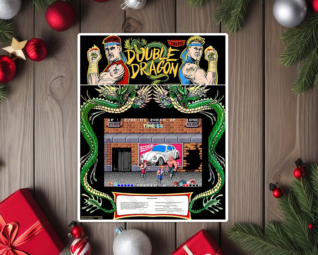Double Dragon Arcade Game Marquee, Bezel & Screenshot 8x10 Metal Plate ...