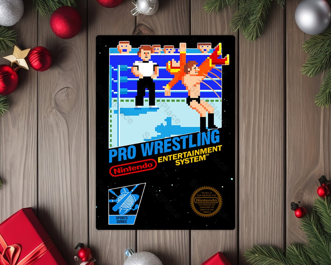 NES Pro Wrestling Box Cover Video Game Image on a 5"x7" Metal Plate ...