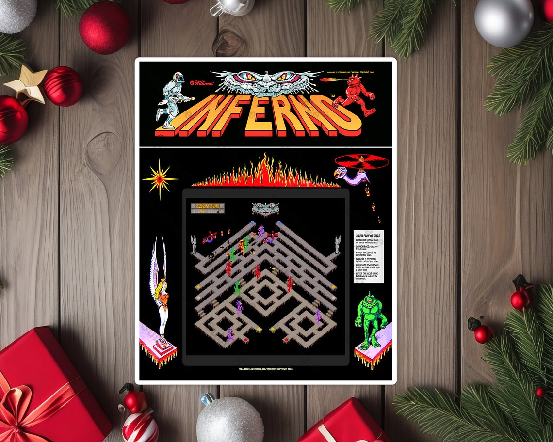 Inferno Arcade Game Marquee, Bezel & Screenshot 8"x10" Metal Plate ...