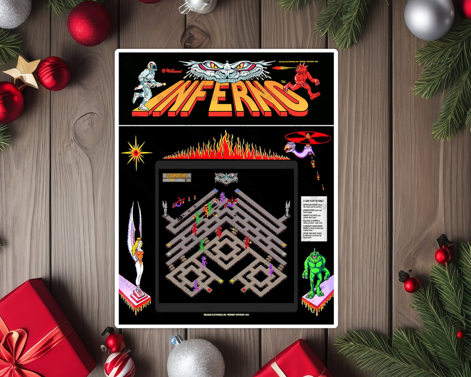 Inferno Arcade Game Marquee, Bezel & Screenshot 8"x10" Metal Plate ...