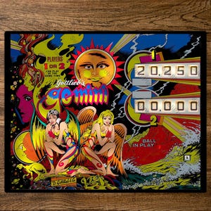 Gemini - Pinball Arcade Game Backglass Image on 8"x10" Metal Plate ...